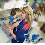 JK 561-15PN pneumatic top carton stapler. Uses C58 staples.