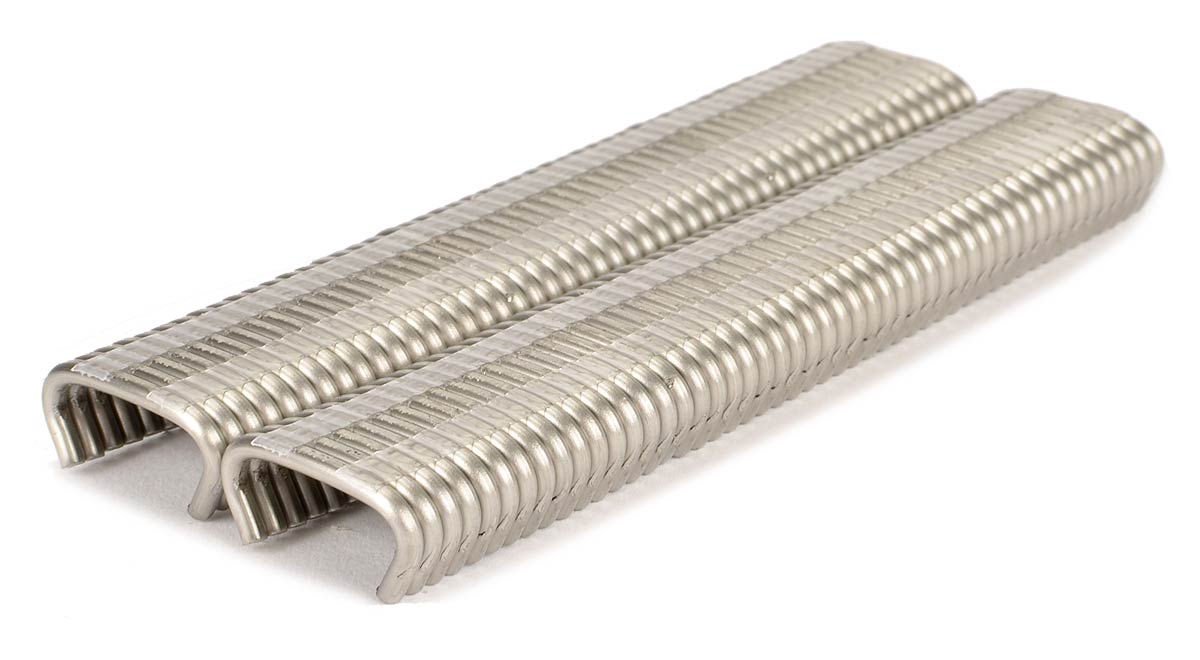 9/16 inch D-ring staples, 15 Ga, Blunt, Stainless Steel. 2,500/box ...